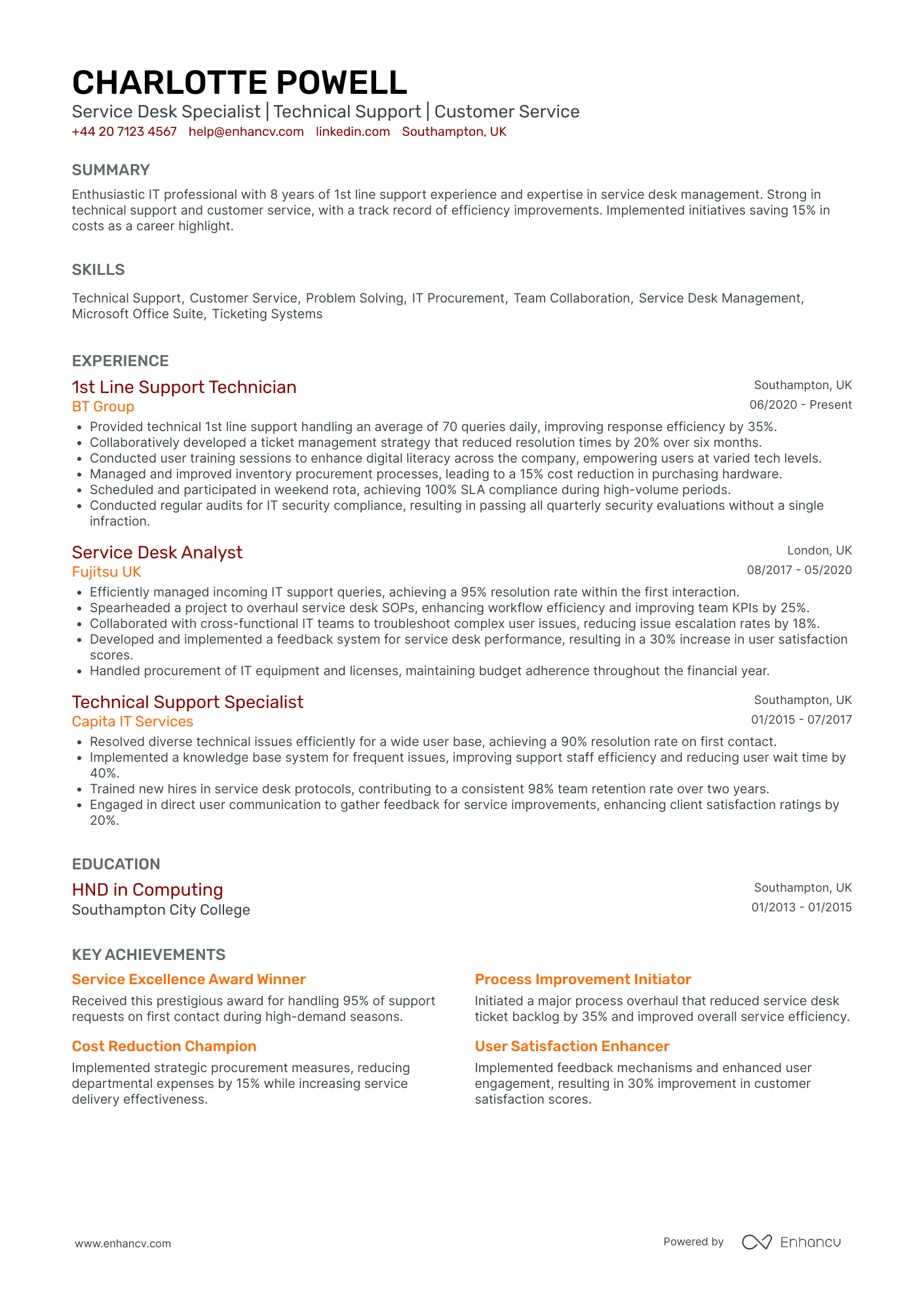 IT Support CV Examples & Guide for 2026