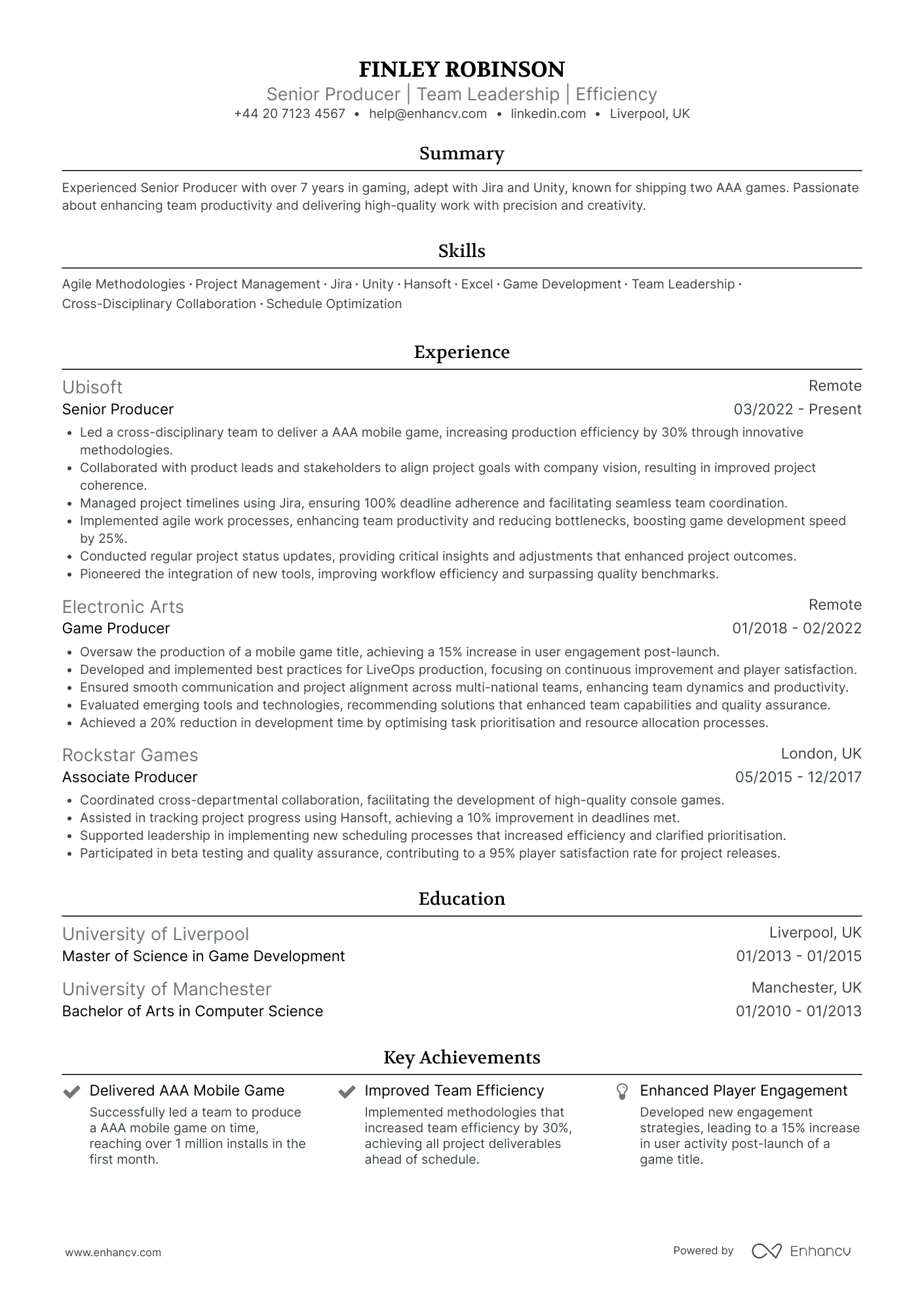 Film CV Examples & Guide for 2025