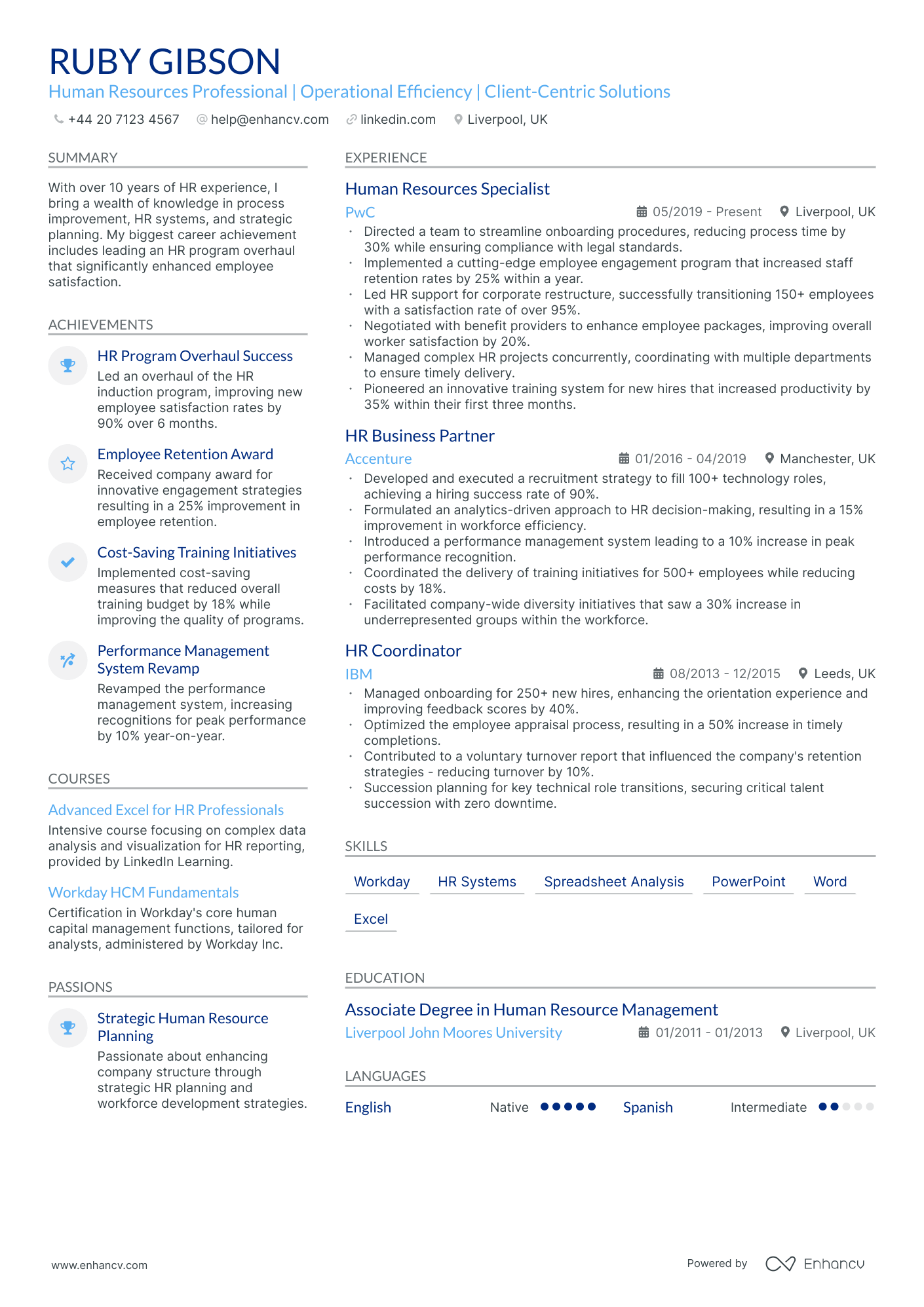 Human Resources CV Examples & Guide for 2025