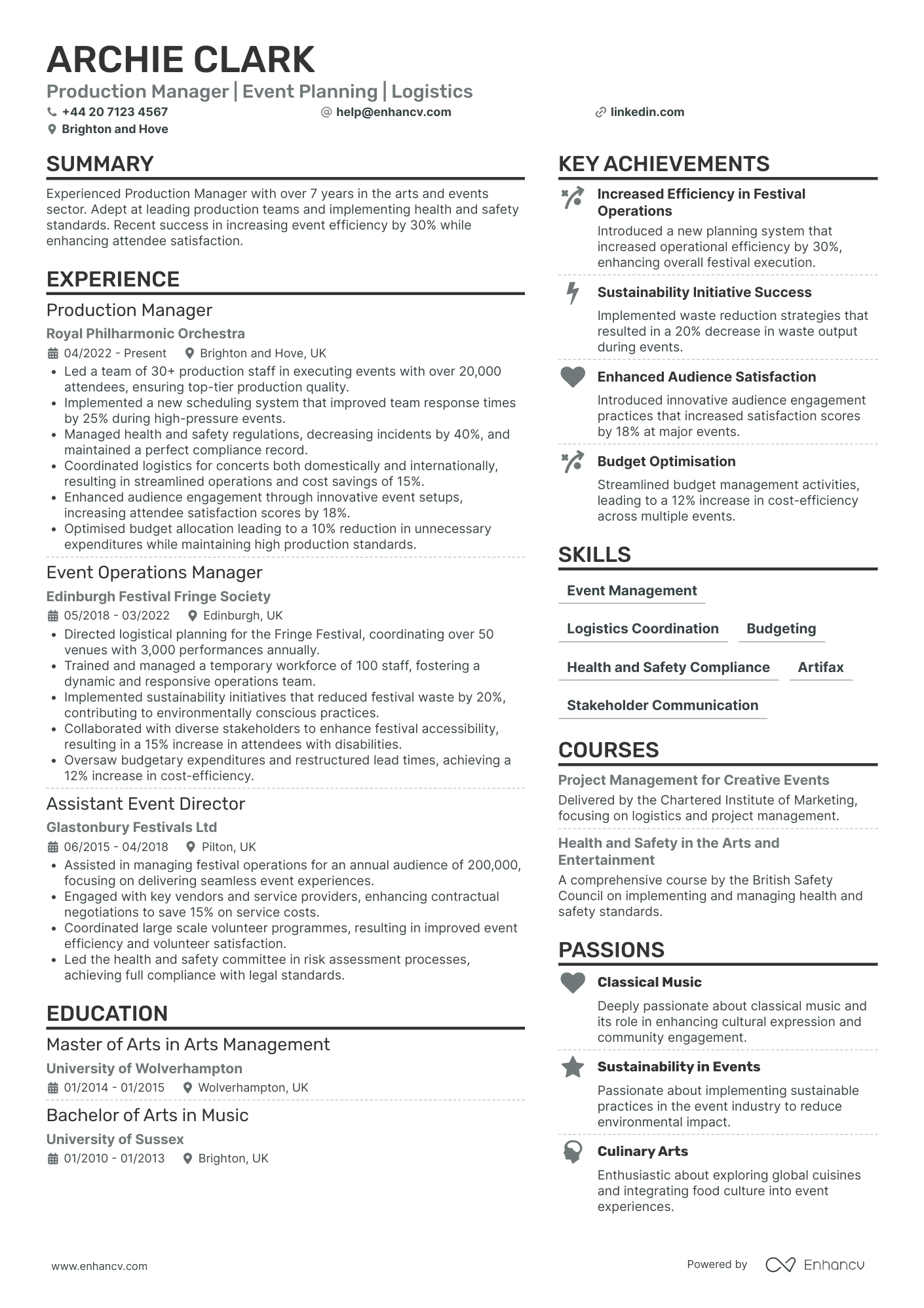 Production Manager CV Examples & Guide for 2026