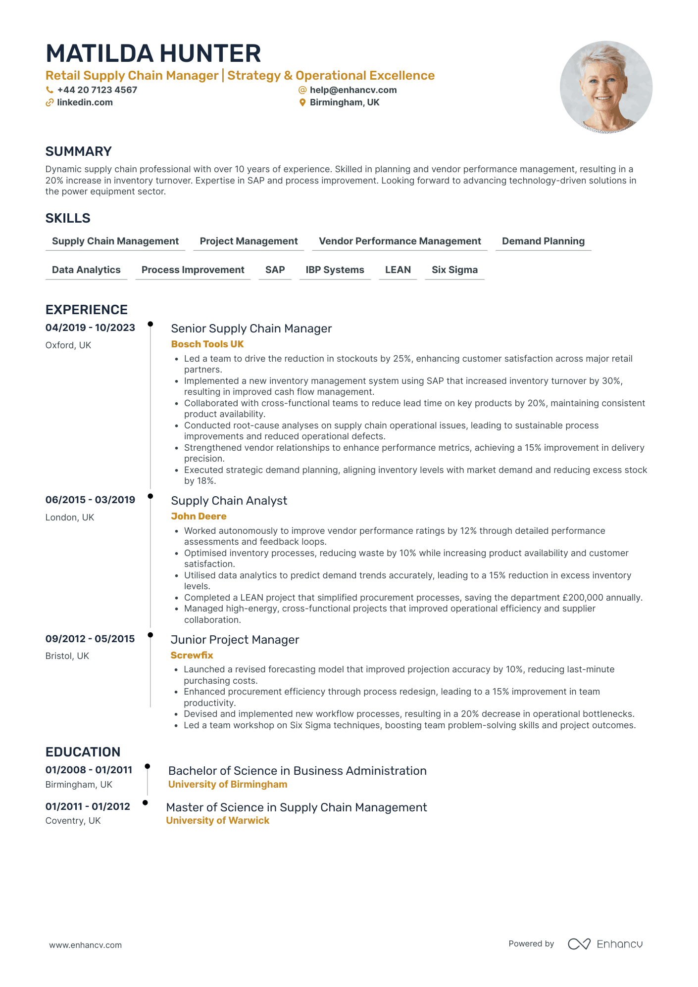 Supply Chain Manager CV Examples & Guide for 2026