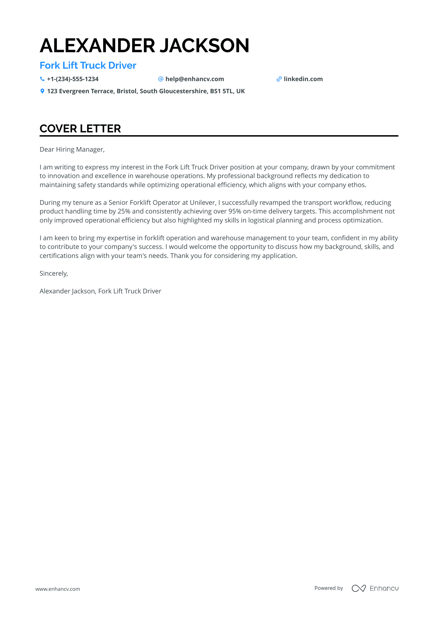 Driver Cover Letter Examples & Guide for 2026