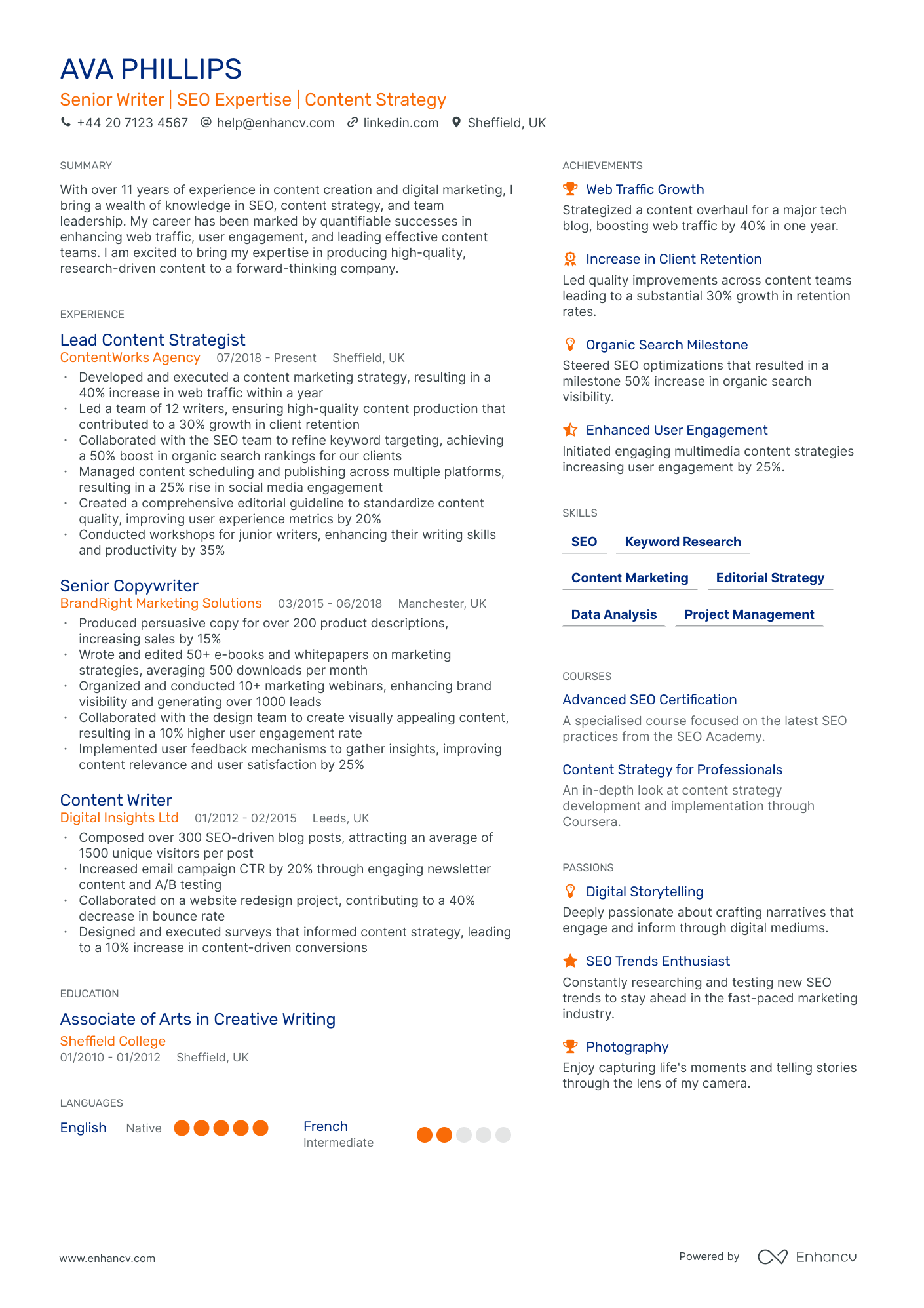 Writer CV Examples & Guide for 2025