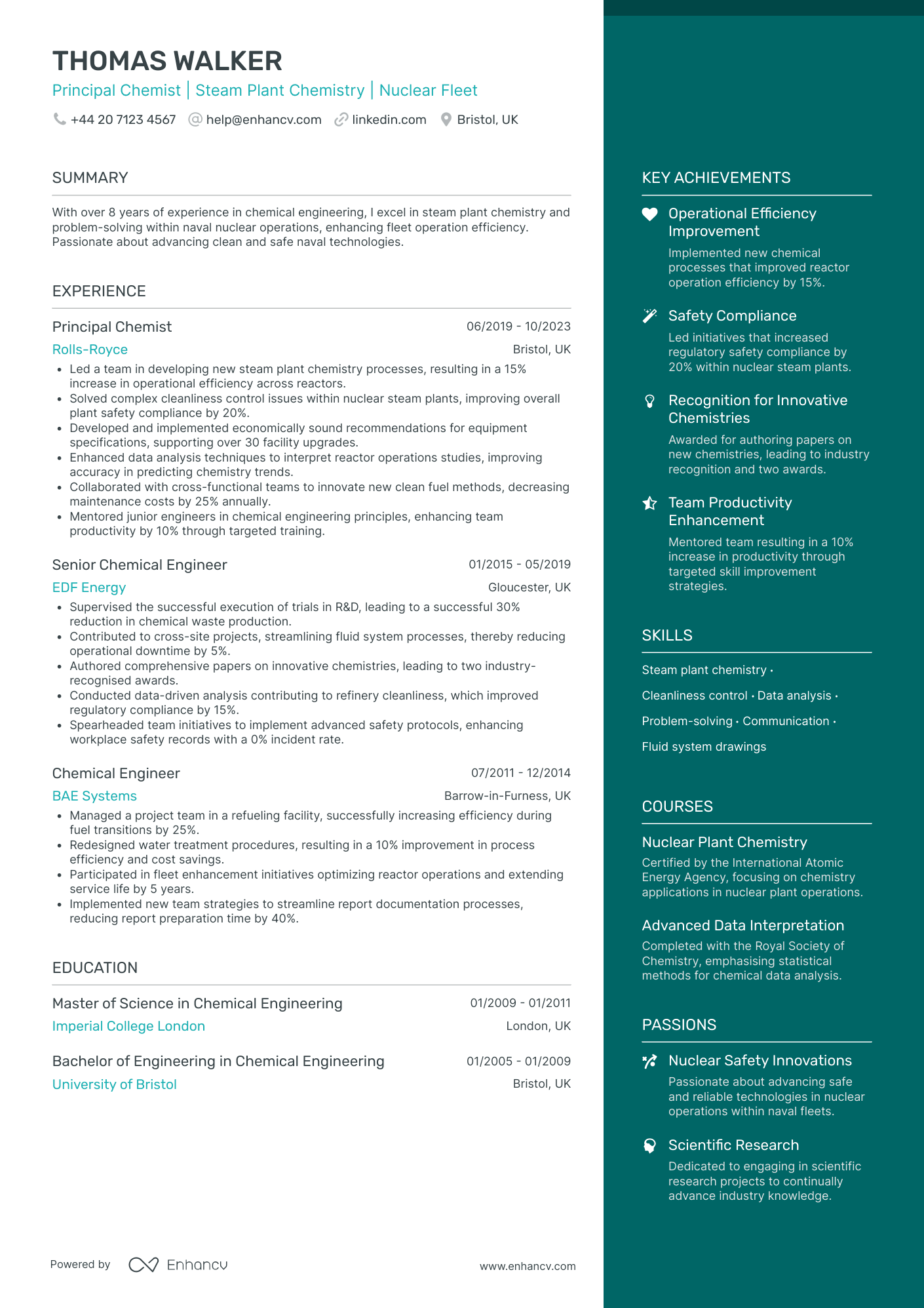 Chemical Engineer CV Examples & Guide for 2026