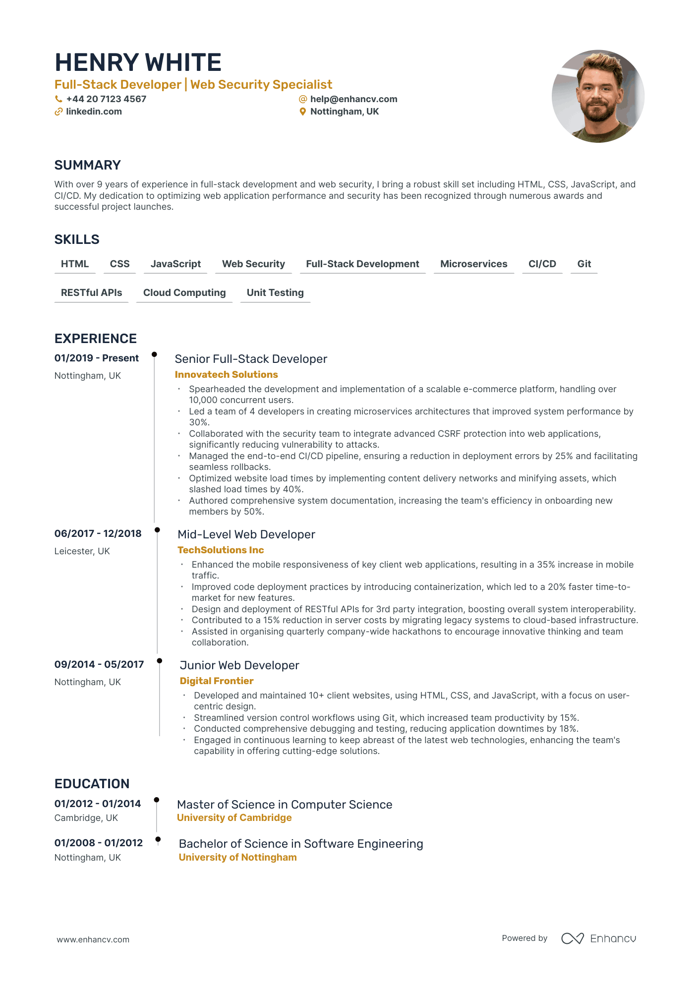 Junior Web Developer CV Examples & Guide for 2025