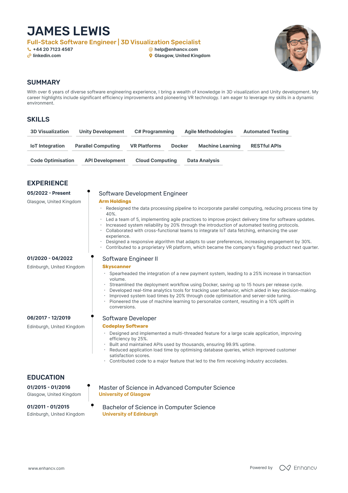 Software Engineer Intern CV Examples & Guide for 2025