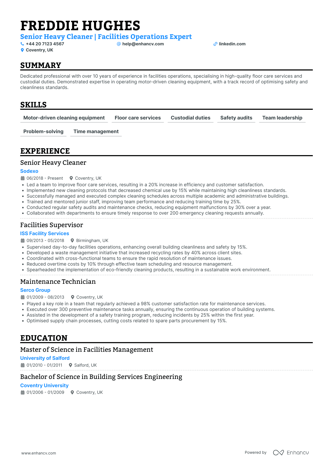 Cleaner CV Examples & Guide for 2026