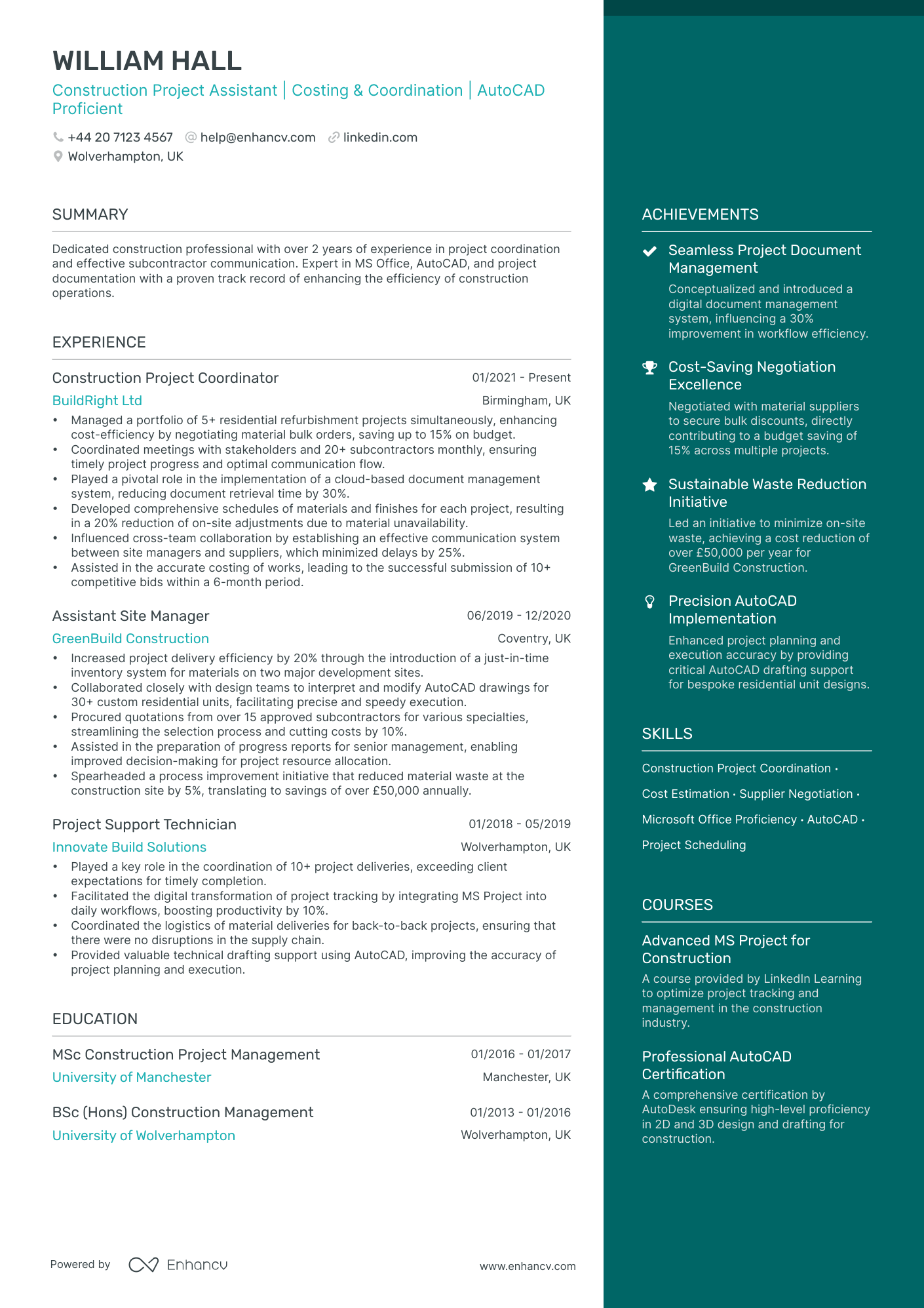Construction CV Examples & Guide for 2025