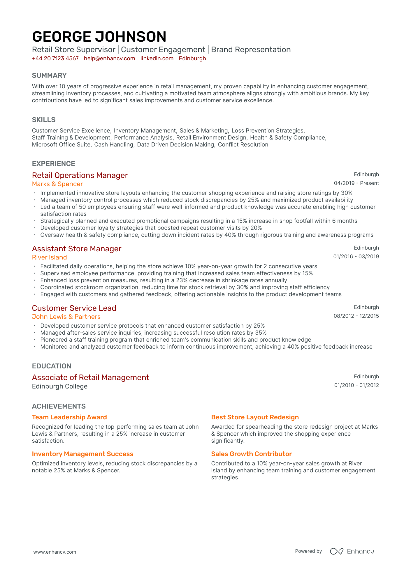 Sales Assistant CV Examples & Guide for 2025