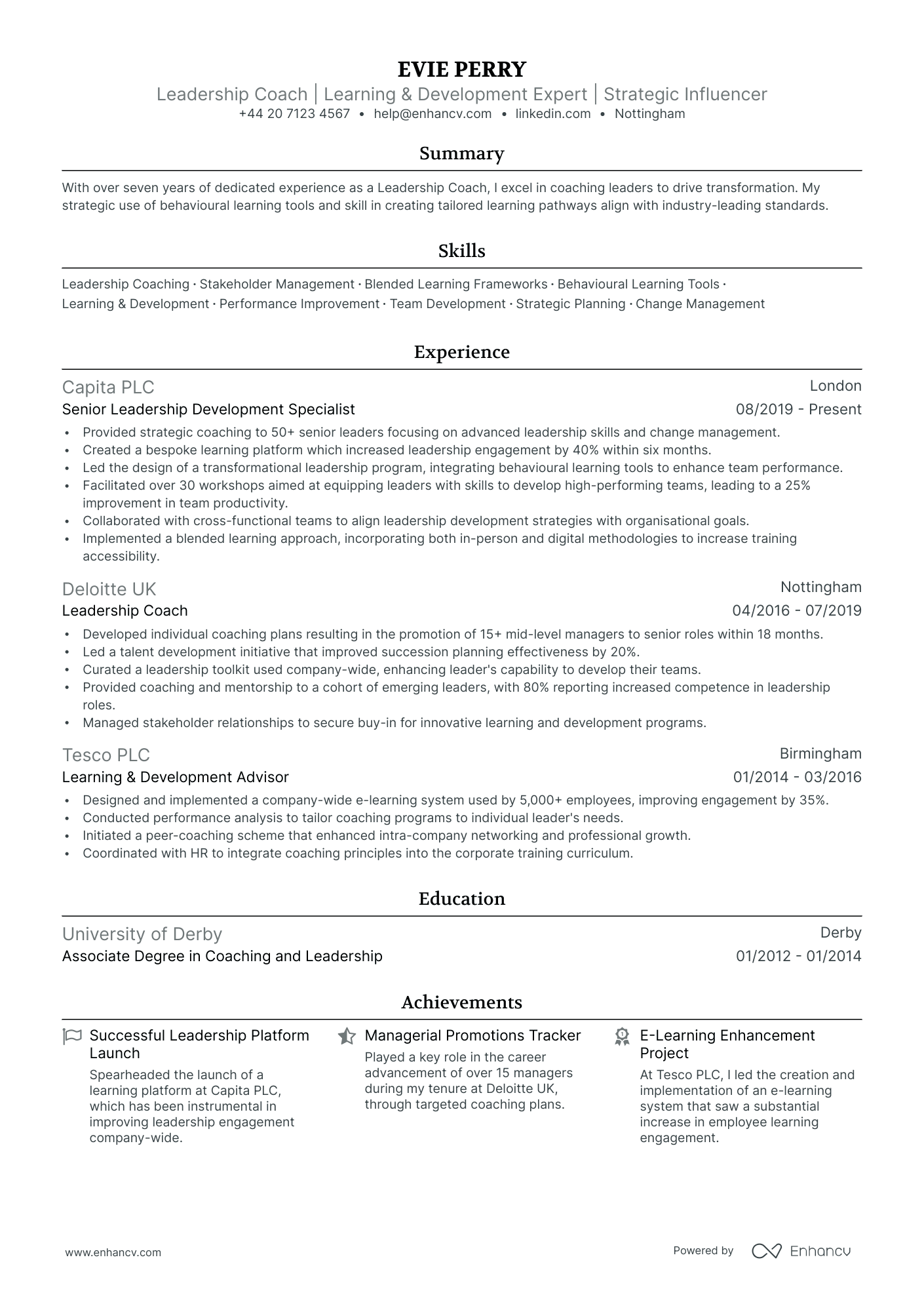 Coaching CV Examples & Guide for 2025