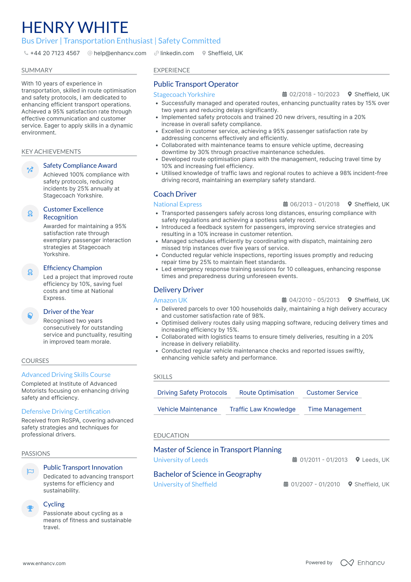 Bus Driver CV Examples & Guide for 2026