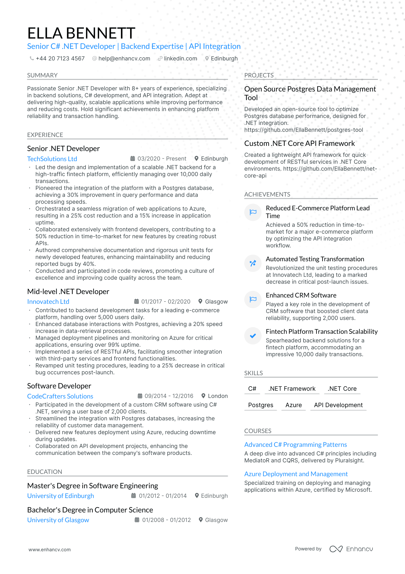 .Net Developer CV Examples & Guide for 2025