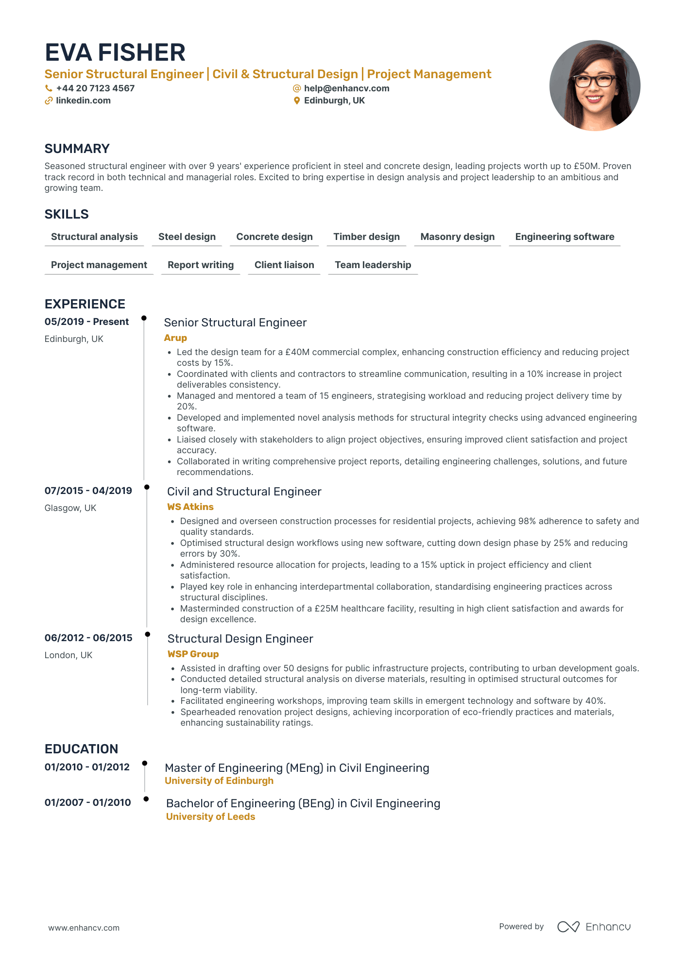 Structural Engineer CV Examples & Guide for 2026