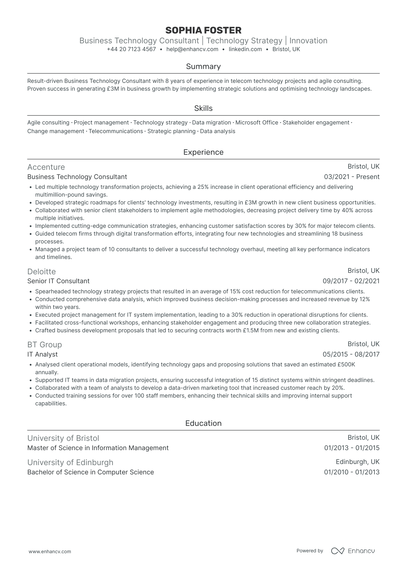 Business Consultant CV Examples & Guide for 2026