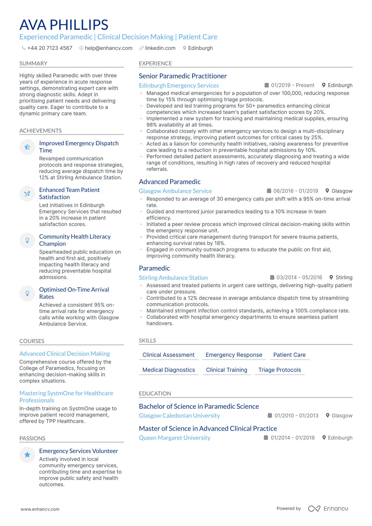 Paramedic CV Examples & Guide for 2025