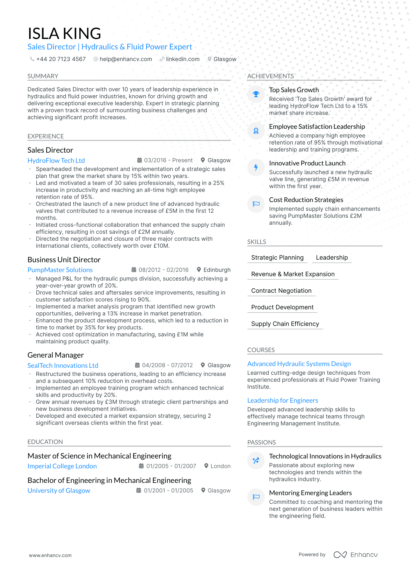 Managing Director CV Examples & Guide for 2025