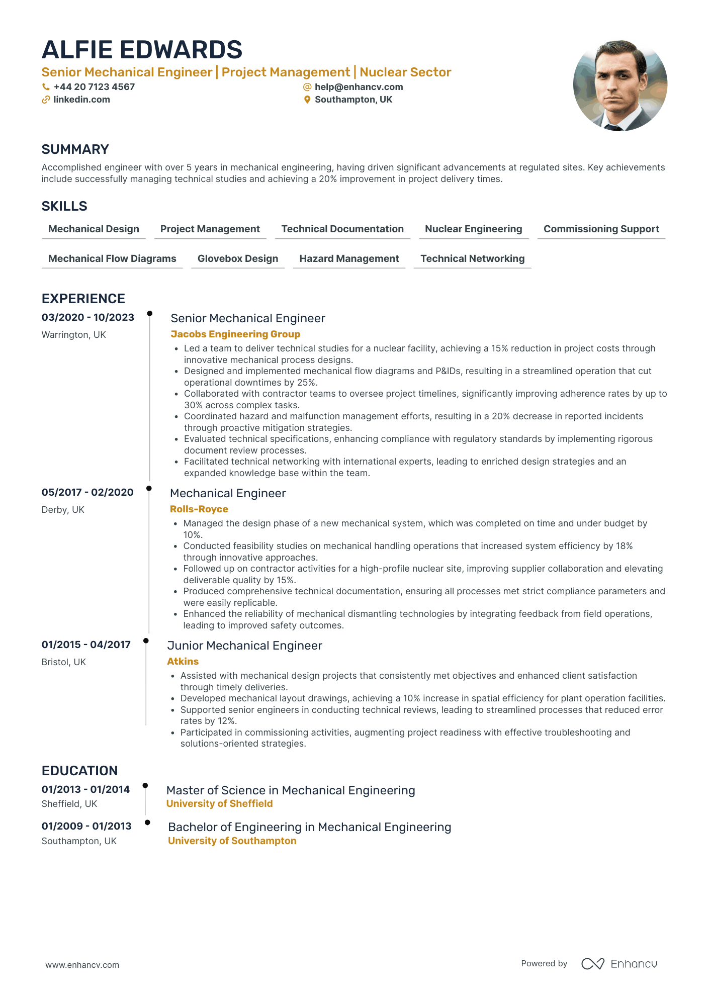 Mechanical Engineer CV Examples & Guide for 2026