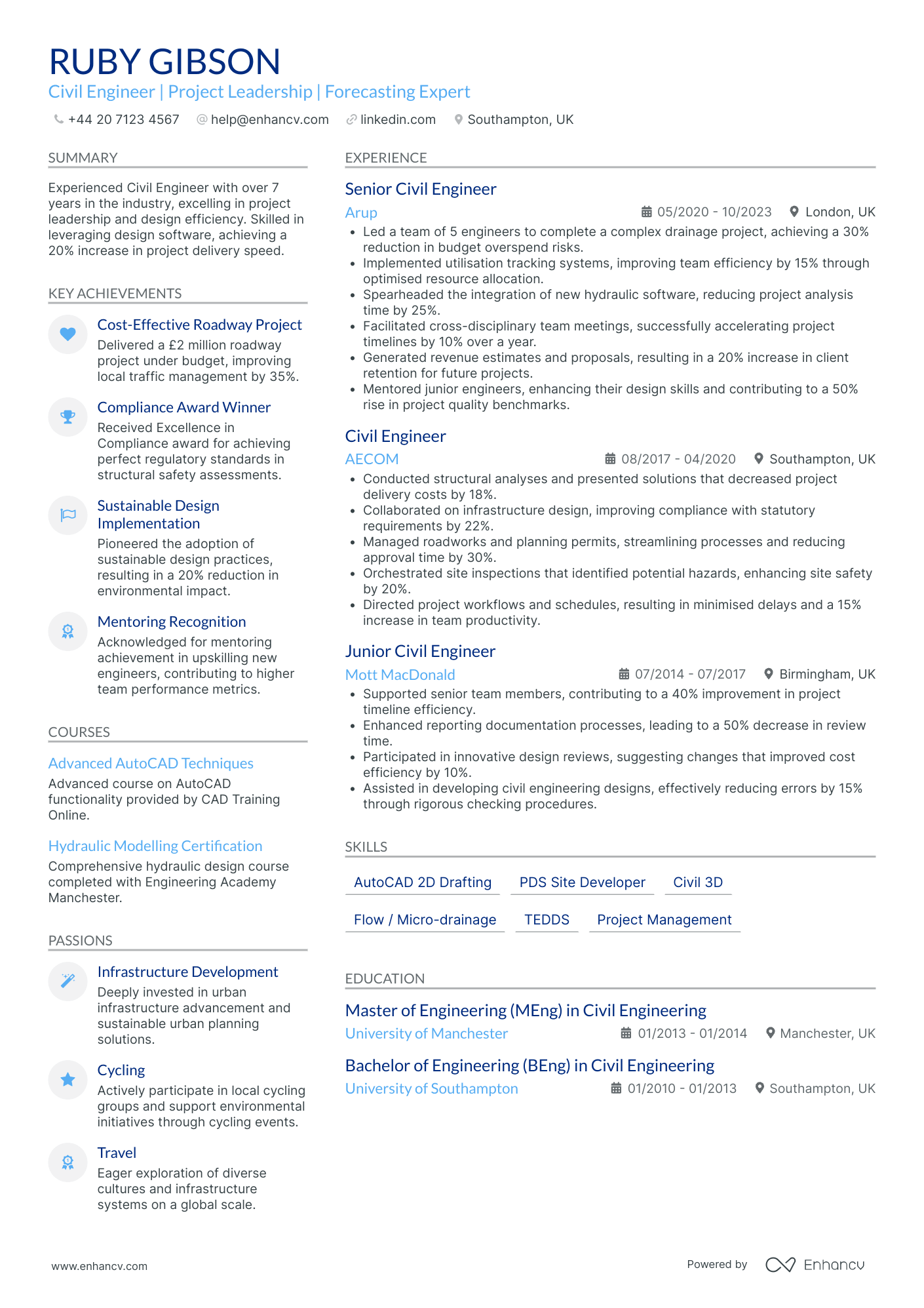 Civil Engineer CV Examples & Guide for 2025