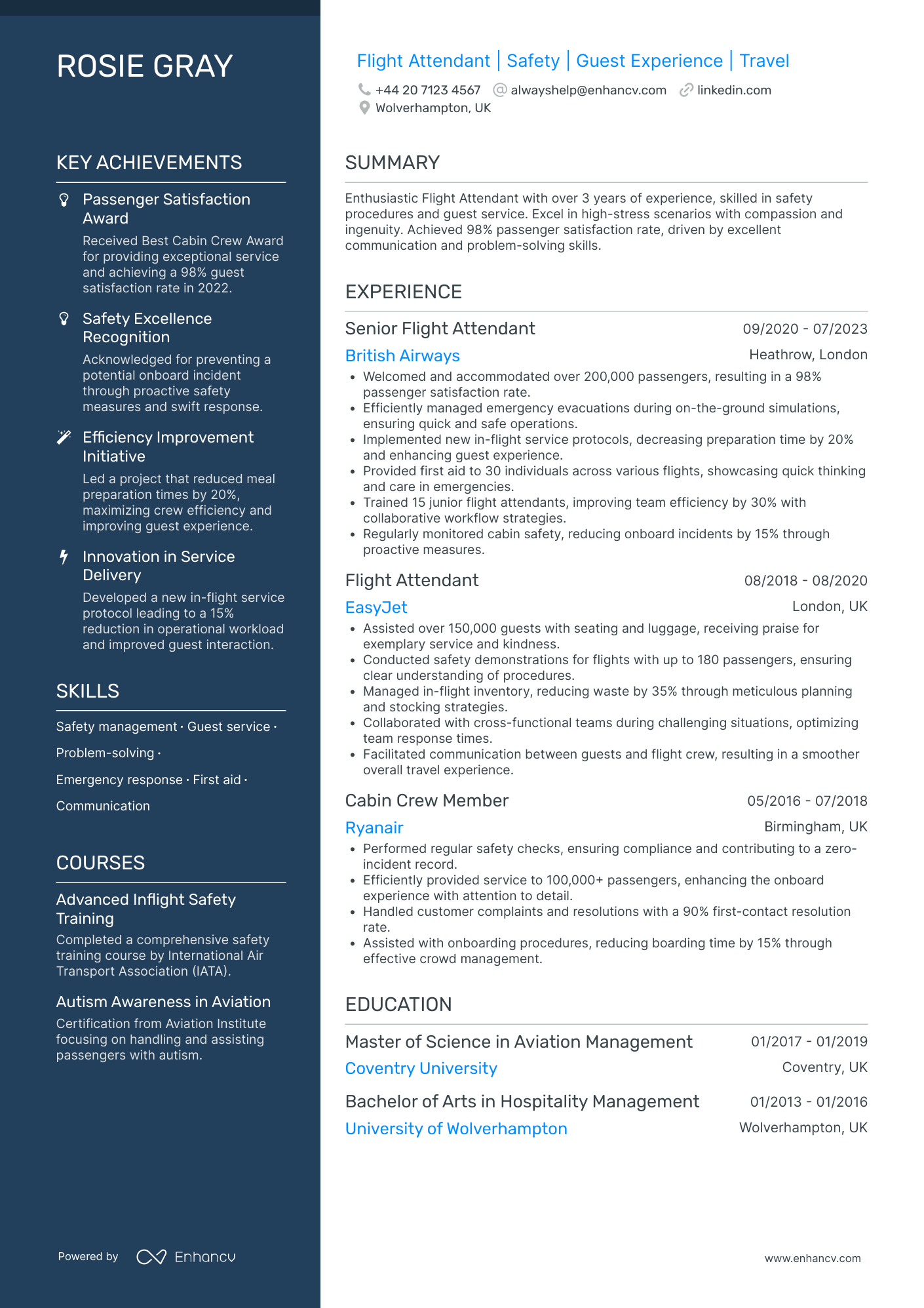 Flight Attendant CV Examples & Guide for 2026