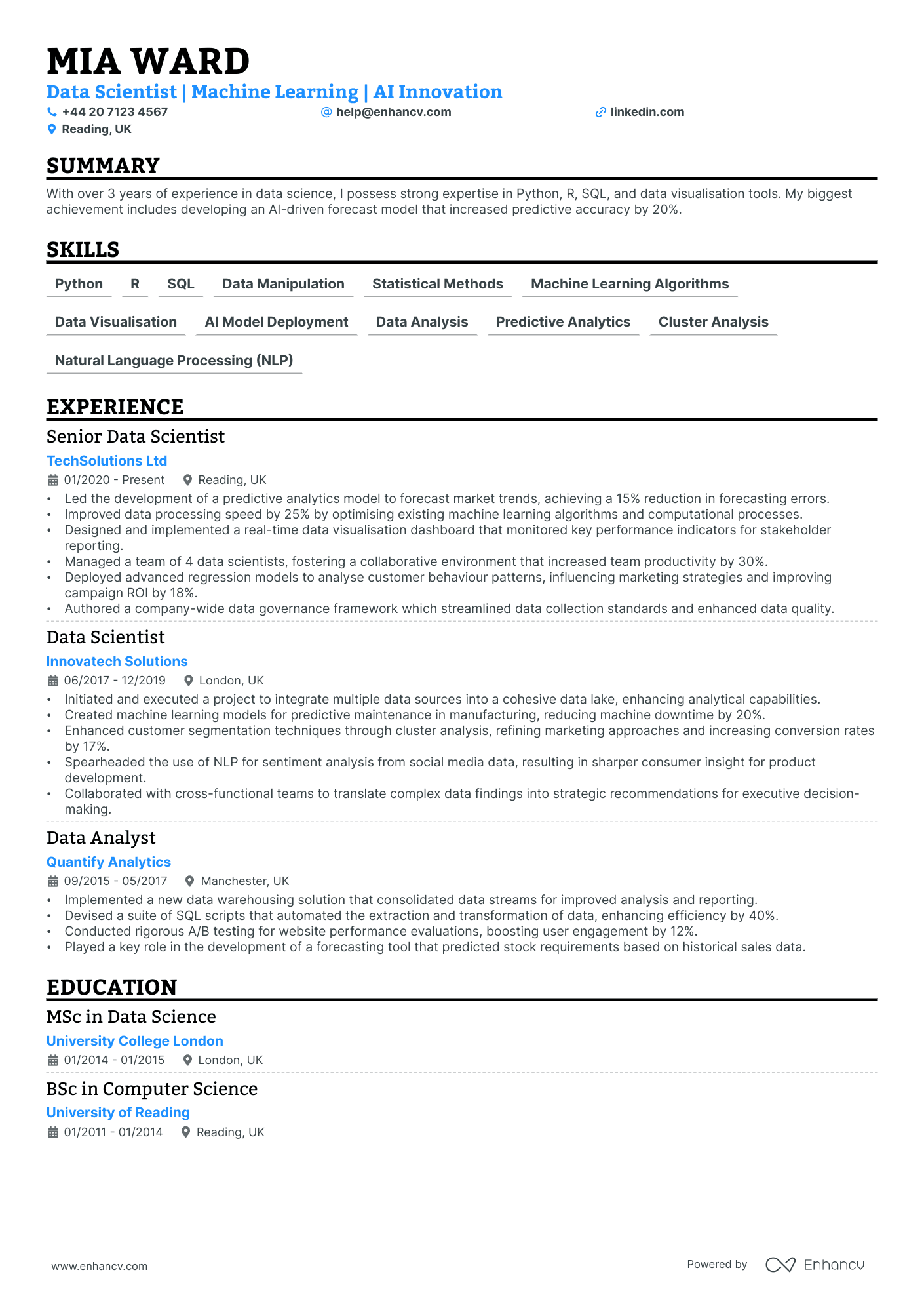 Data Scientist CV Examples & Guide for 2025