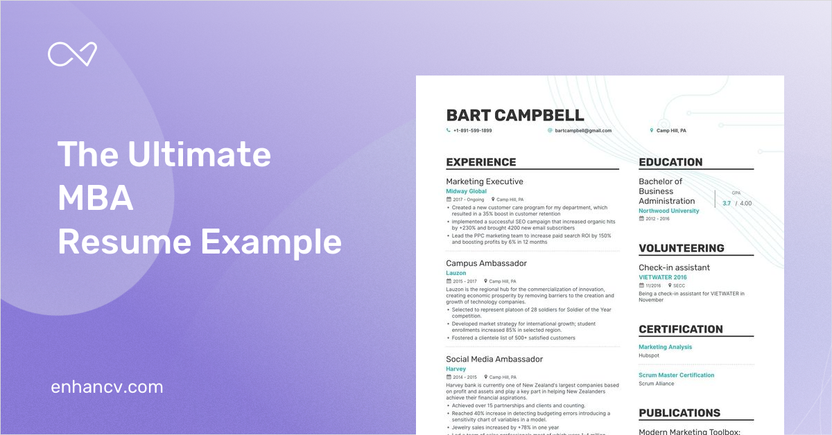 5 MBA Resume Examples & Guide for 2023