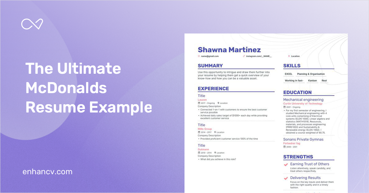 McDonalds Resume Examples & Guide for 2023
