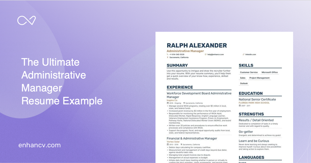 2 Administrative Manager Resume Examples & Guide for 2023