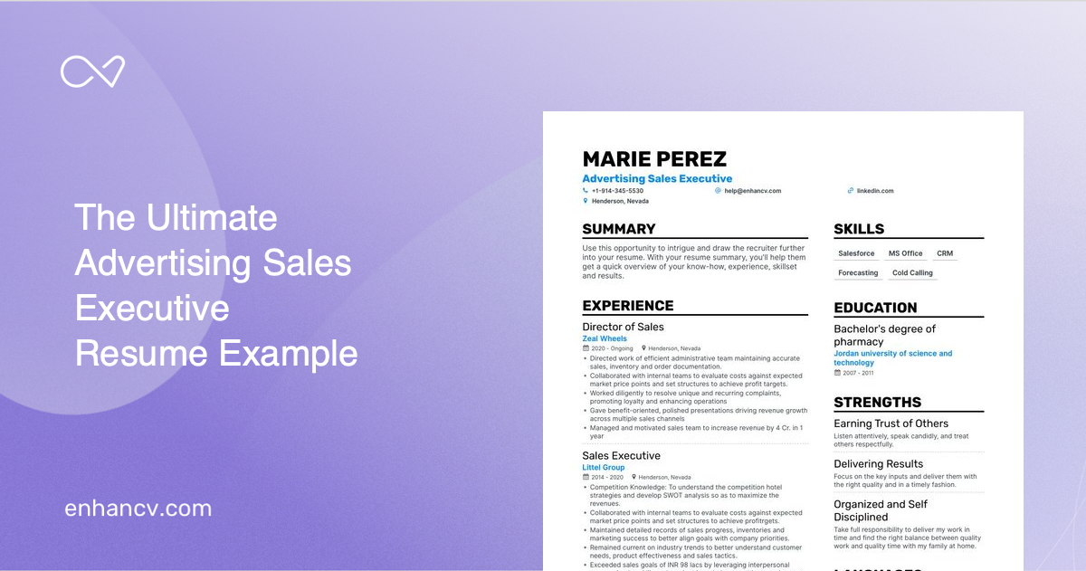 5 Advertising Sales Executive Resume Examples & Guide for 2023