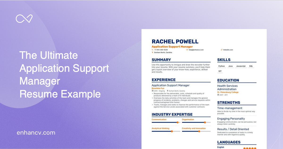 5 Application Support Manager Resume Examples & Guide for 2023