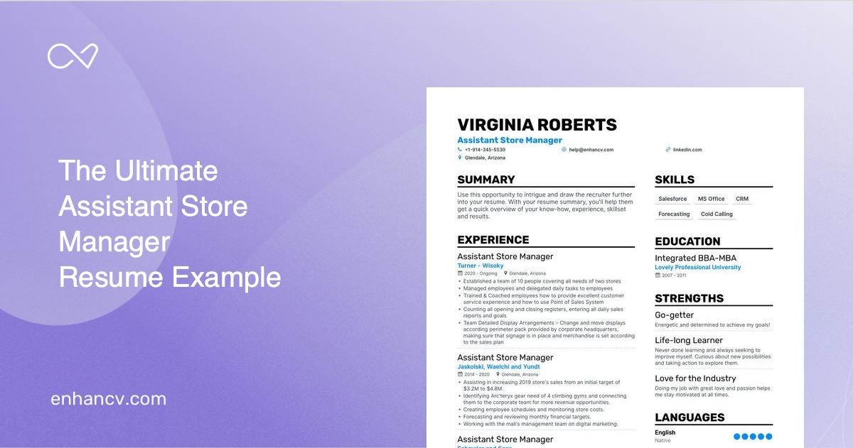 5 Assistant Store Manager Resume Examples & Guide for 2023