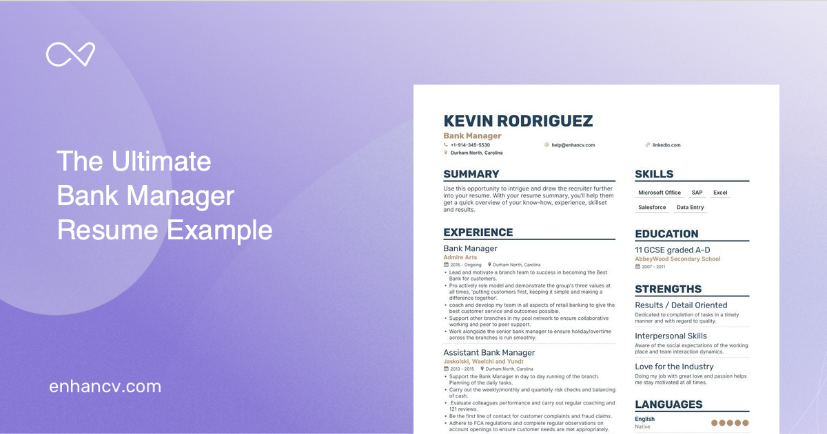 3 Bank Manager Resume Examples & Guide for 2023