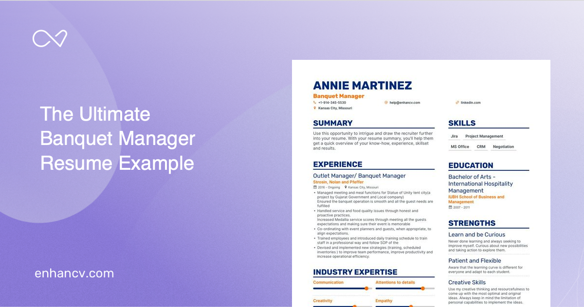 5 Banquet Manager Resume Examples Guide For 2024 5 Banquet Manager Resume Examples Guide For 2024