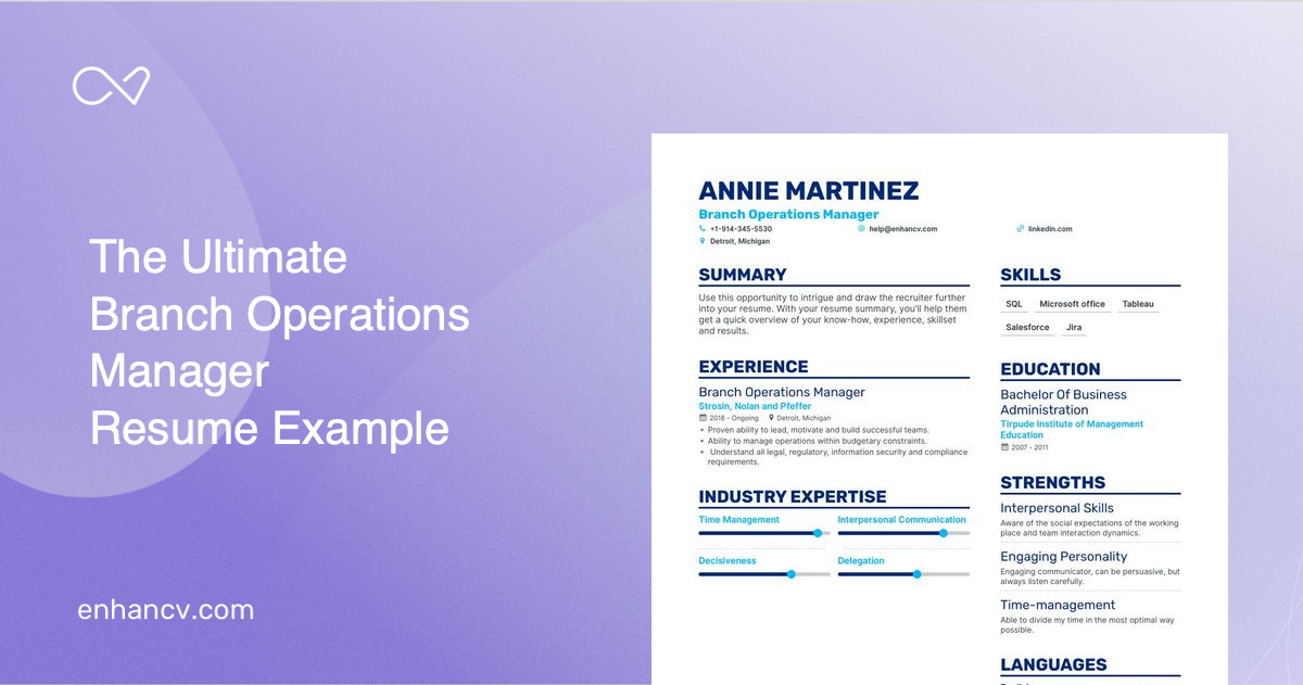 5 Branch Operations Manager Resume Examples & Guide for 2024