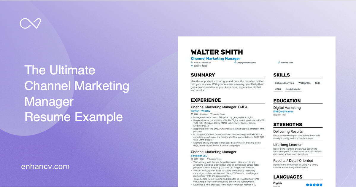 5 Channel Marketing Manager Resume Examples & Guide for 2023