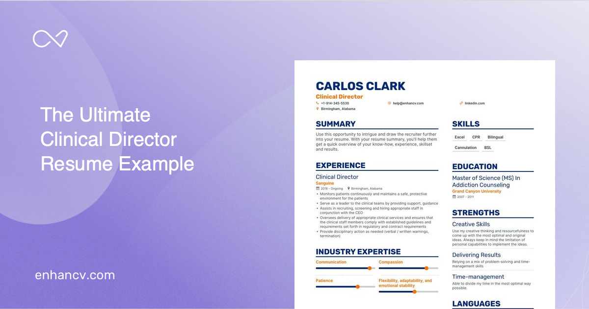 5 Clinical Director Resume Examples & Guide for 2023