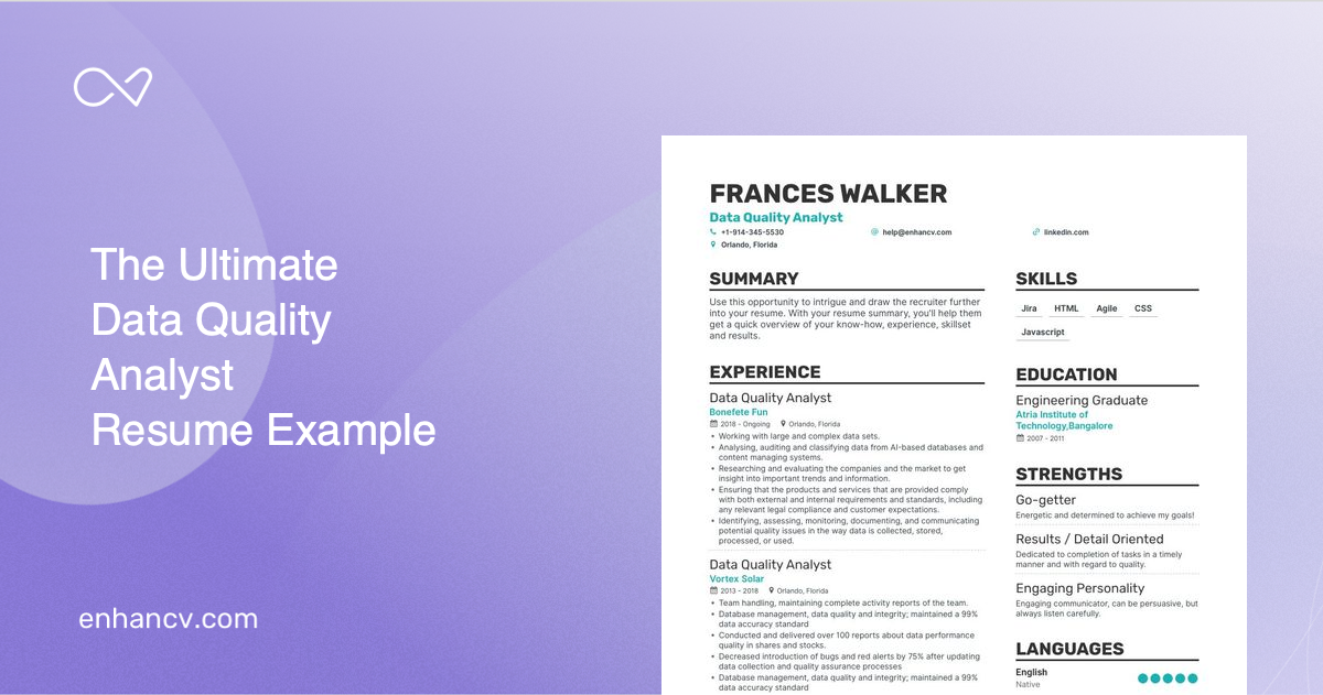5 Data Quality Analyst Resume Examples & Guide for 2023