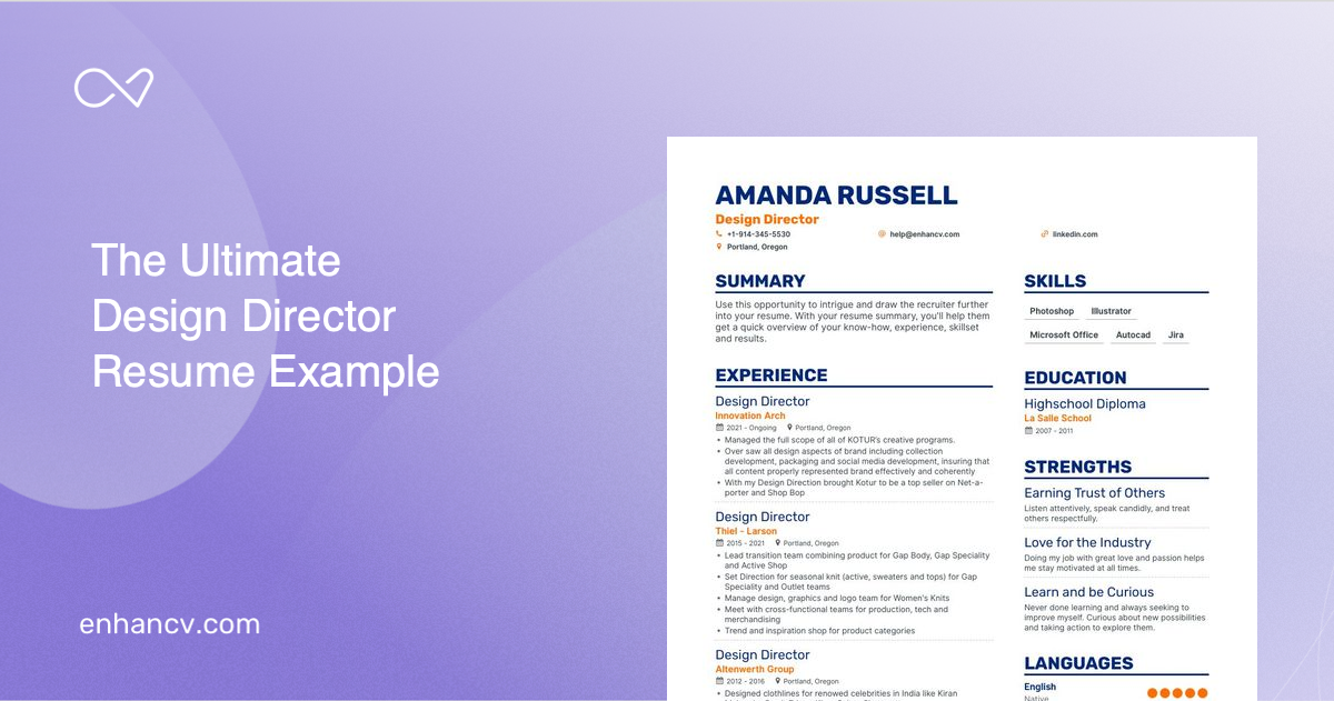 5 Design Director Resume Examples & Guide for 2023