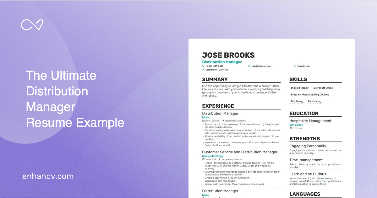 5 Distribution Manager Resume Examples & Guide for 2023