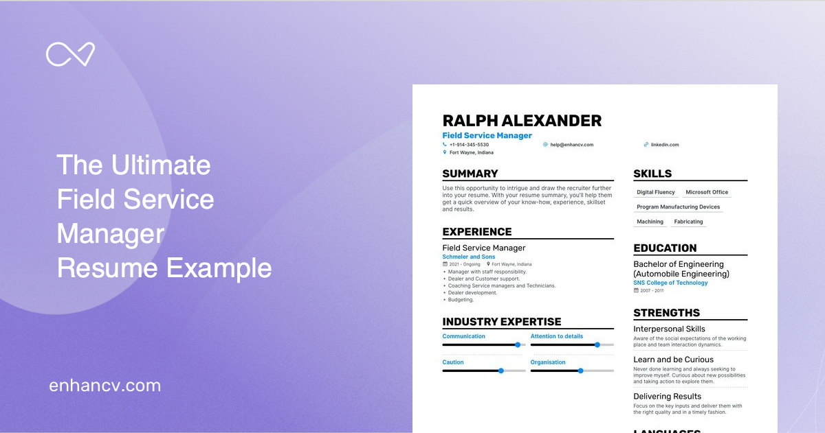 5 Field Service Manager Resume Examples & Guide for 2023