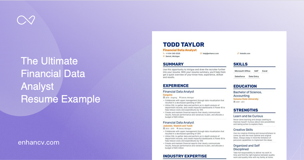 5 Financial Data Analyst Resume Examples & Guide for 2023