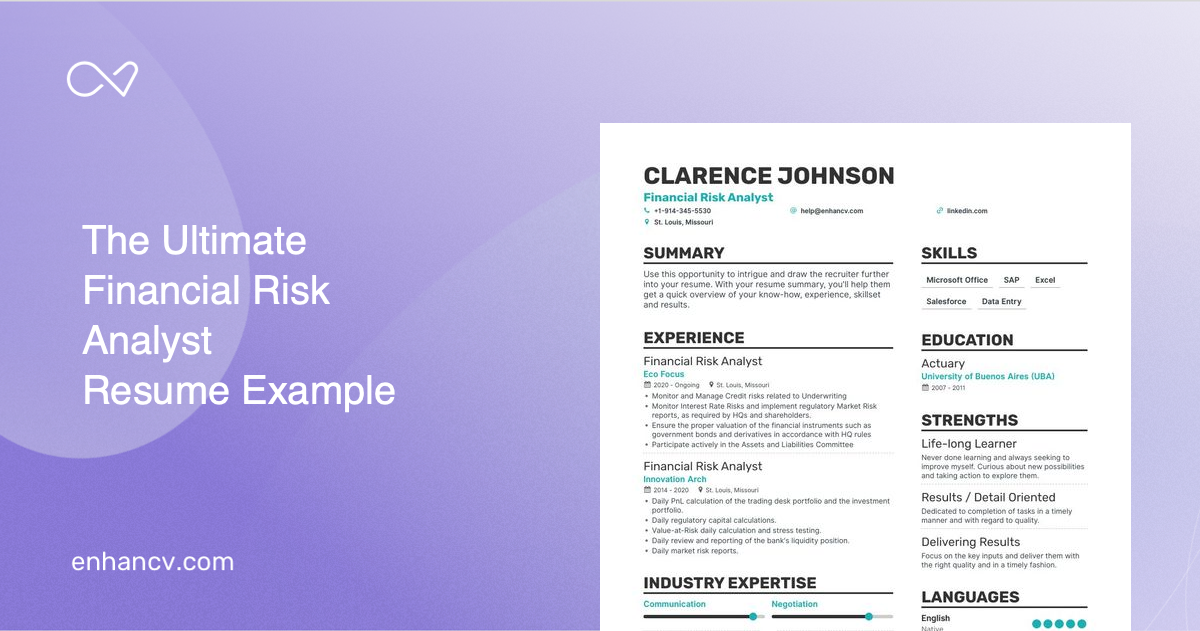 5 Financial Risk Analyst Resume Examples & Guide for 2023