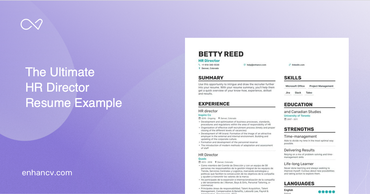 5 HR Director Resume Examples & Guide for 2023