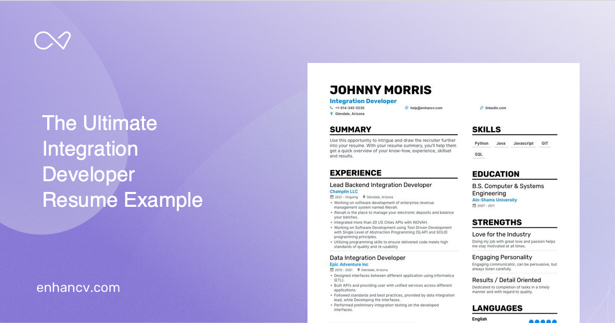 5 Integration Developer Resume Examples & Guide for 2023