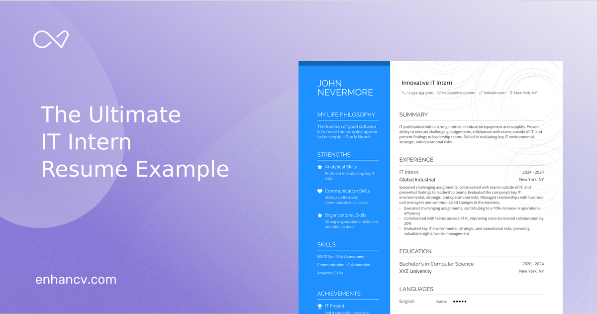 5 IT Intern Resume Examples & Guide for 2023