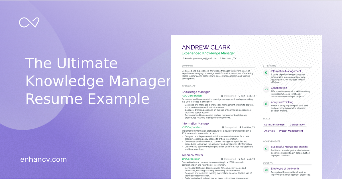 5 Knowledge Manager Resume Examples & Guide for 2023