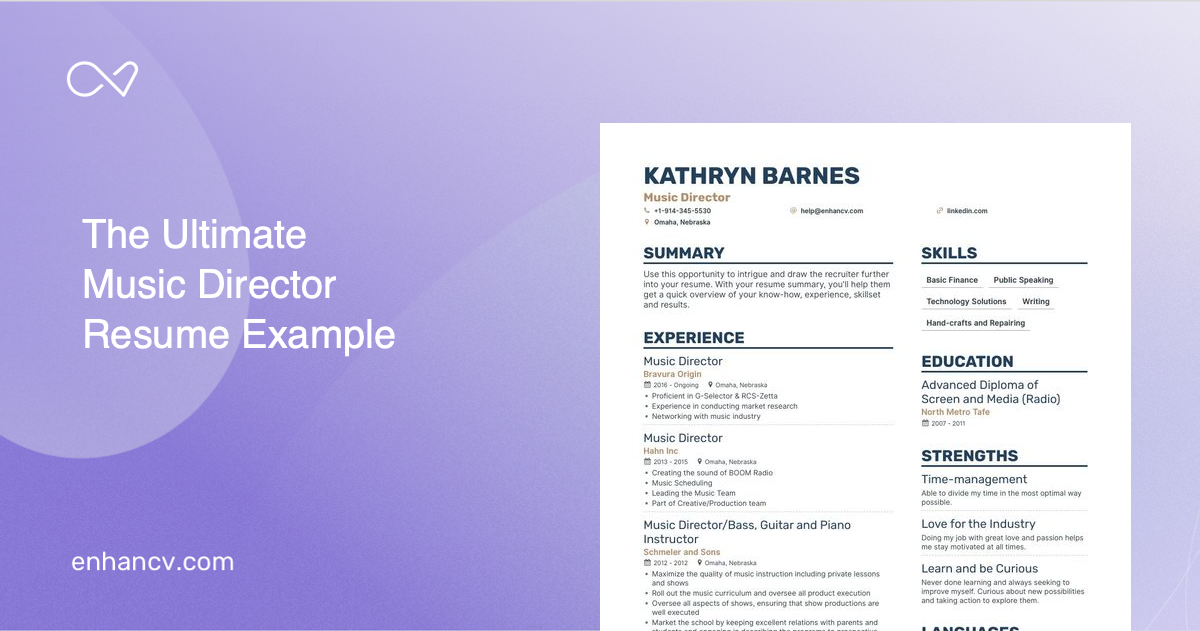 5 Music Director Resume Examples & Guide for 2023