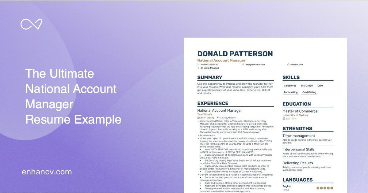 5 National Account Manager Resume Examples & Guide for 2023