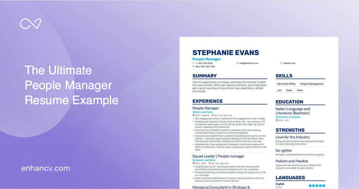 5 People Manager Resume Examples & Guide for 2023