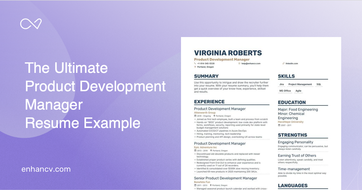 5 Product Development Manager Resume Examples & Guide for 2023