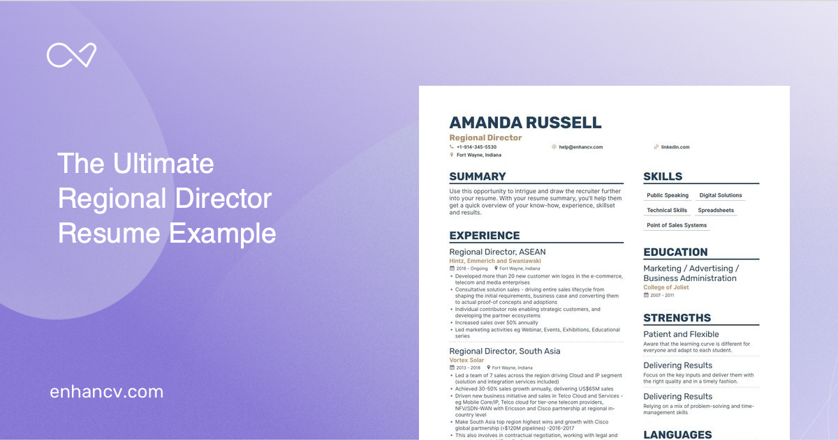 5 Regional Director Resume Examples & Guide for 2023